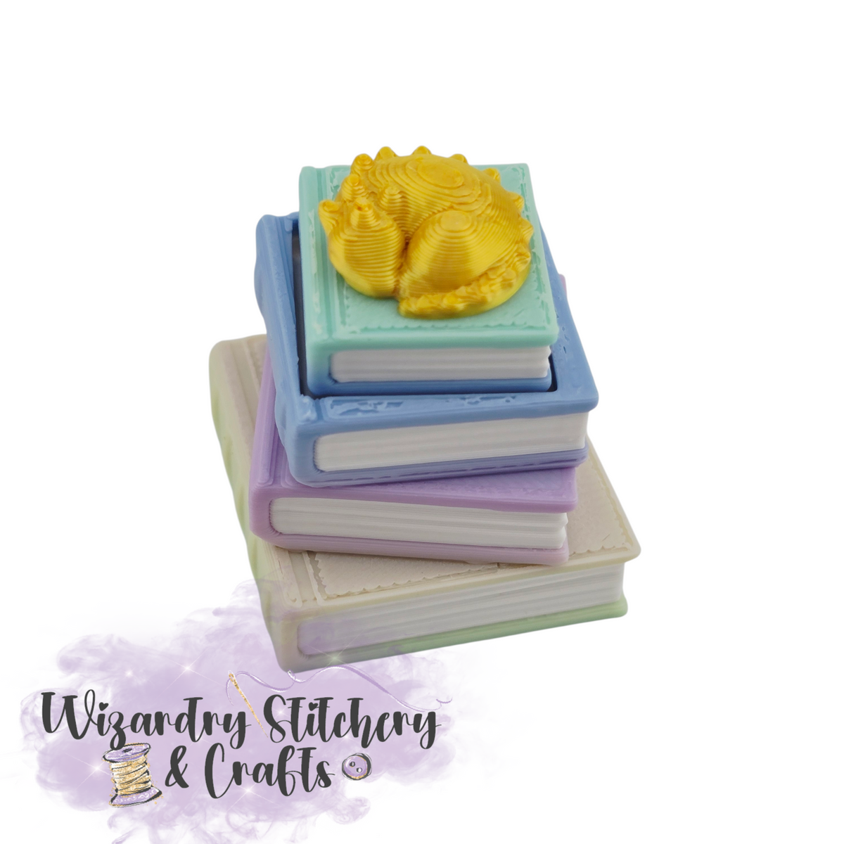 Golden Dragon Stacked Books Fidget Clicker #1 — Wizardry Stitchery ...
