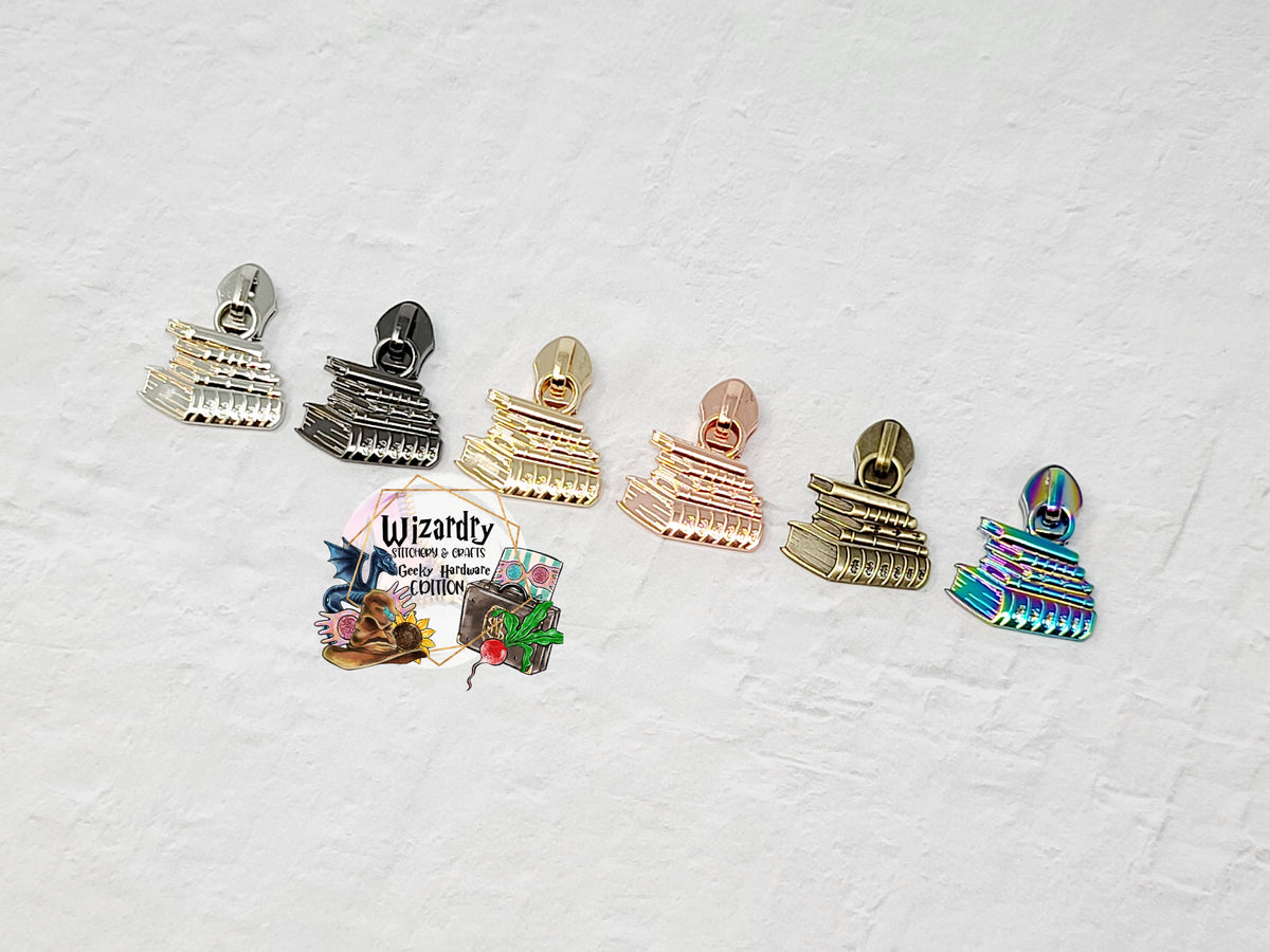 Stacked Books #5 Nylon Zipper Pulls — Wizardry Stitchery & Crafts, LLC